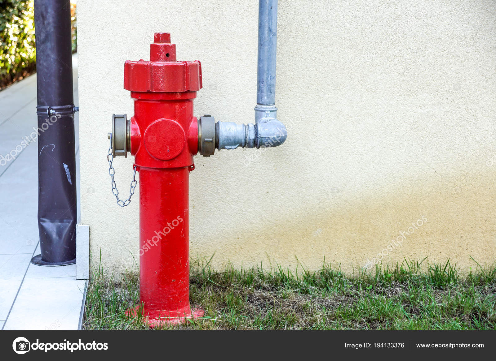 Old red fire hydrant in the street. Fire hidrant for emergency fire ...