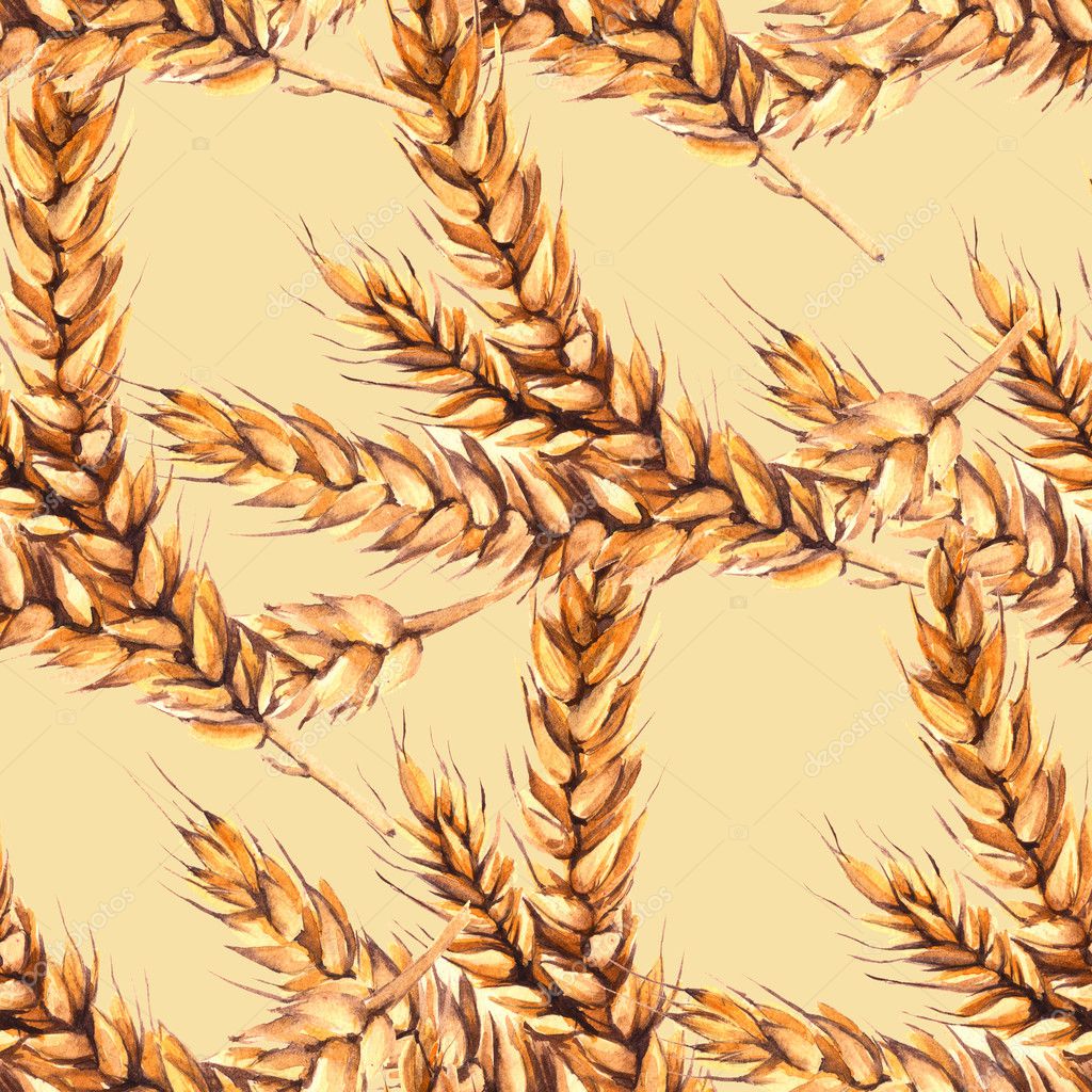 The background stems malt. Seamless pattern. Watercolor illustration ...