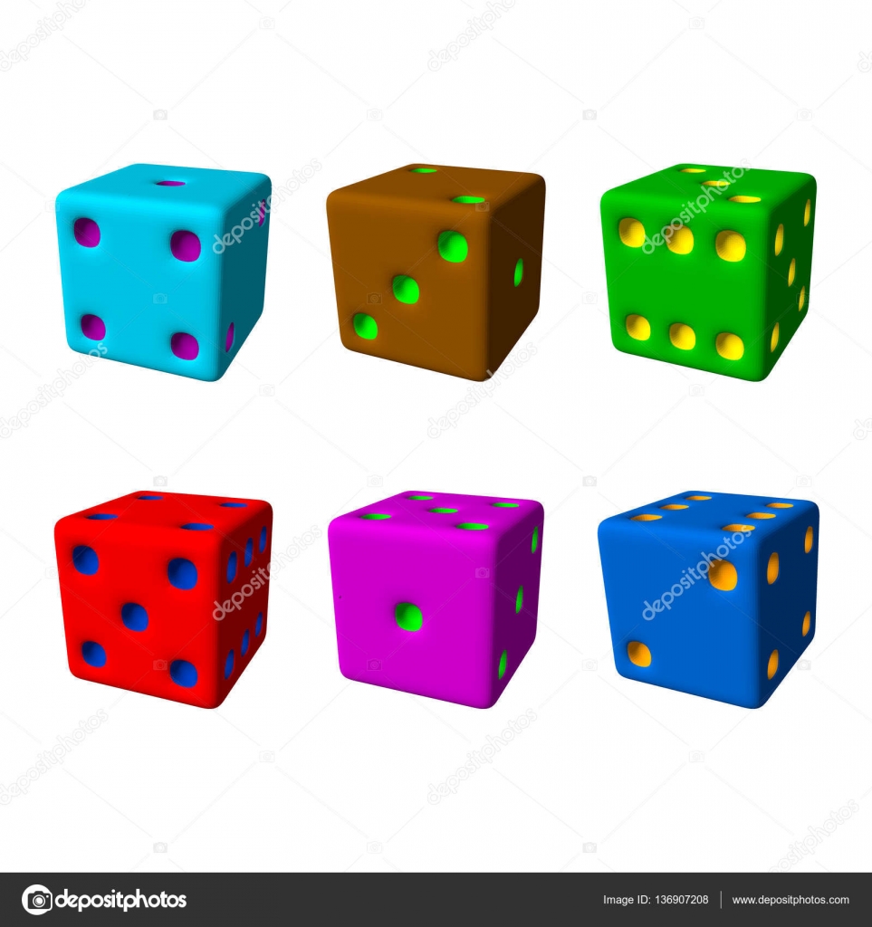 Dice set. 3d Vector colorful illustration. Stock Vector Image by ...