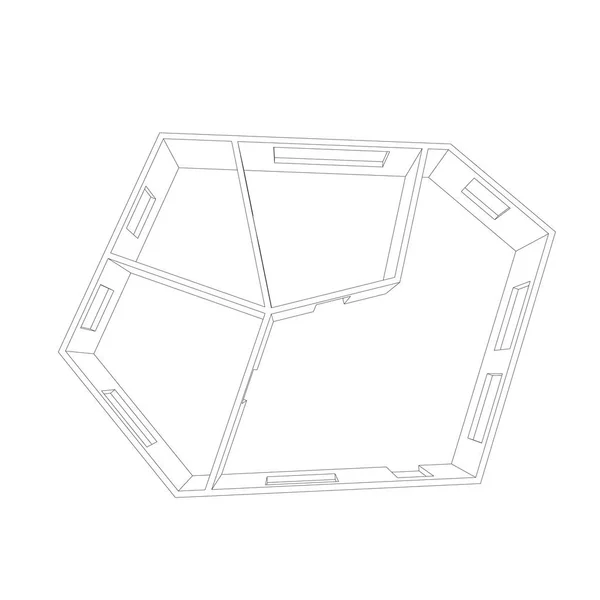 How Draw Step Wise Still Life Sketch Geometric Shapes Cube — Stock ...