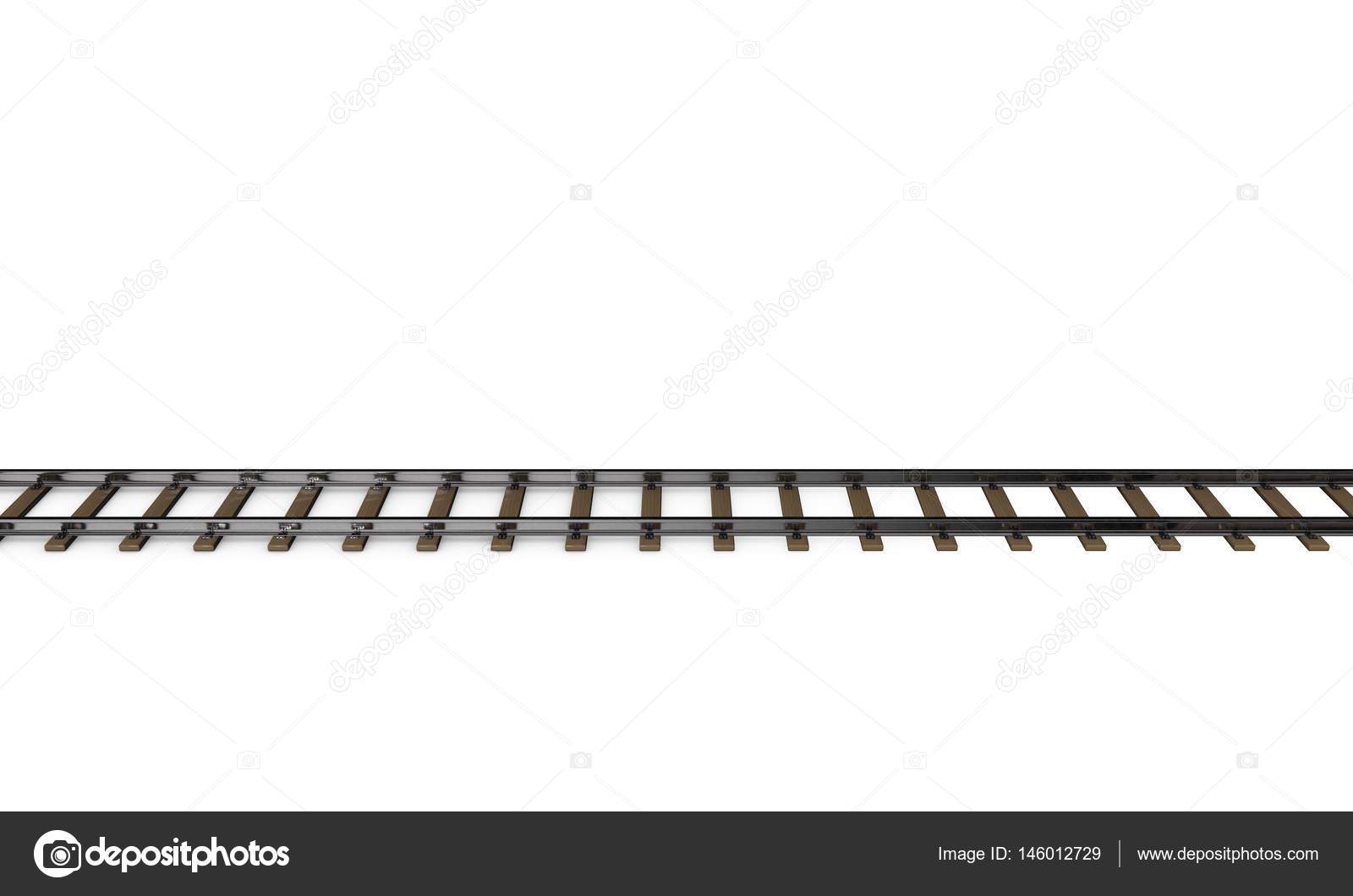 Railway track. Isolated on white background. 3D rendering illustration. Stock Photo by ...