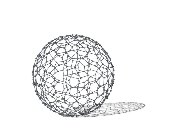Abstract Sphere Wireframe Molecular Lattice Isolated On White B — Stock Vector © Eestingnef