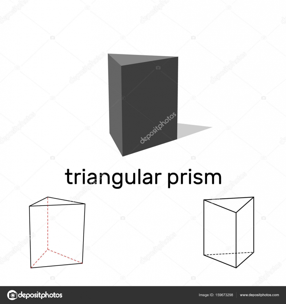 Prisma triangular. Forma geométrica. Isolado sobre fundo branco . Vetor ...