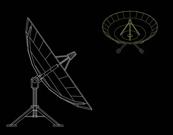 Satellite dish antenna set. Isolated on white background. Stock Vector ...