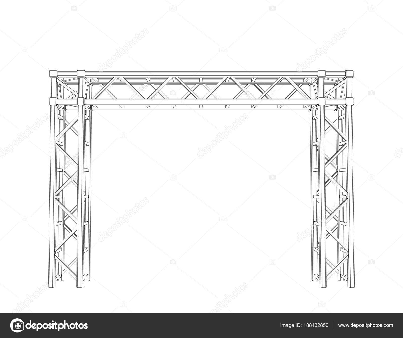 Truss construction. Isolated on white background. Vector outline Stock ...