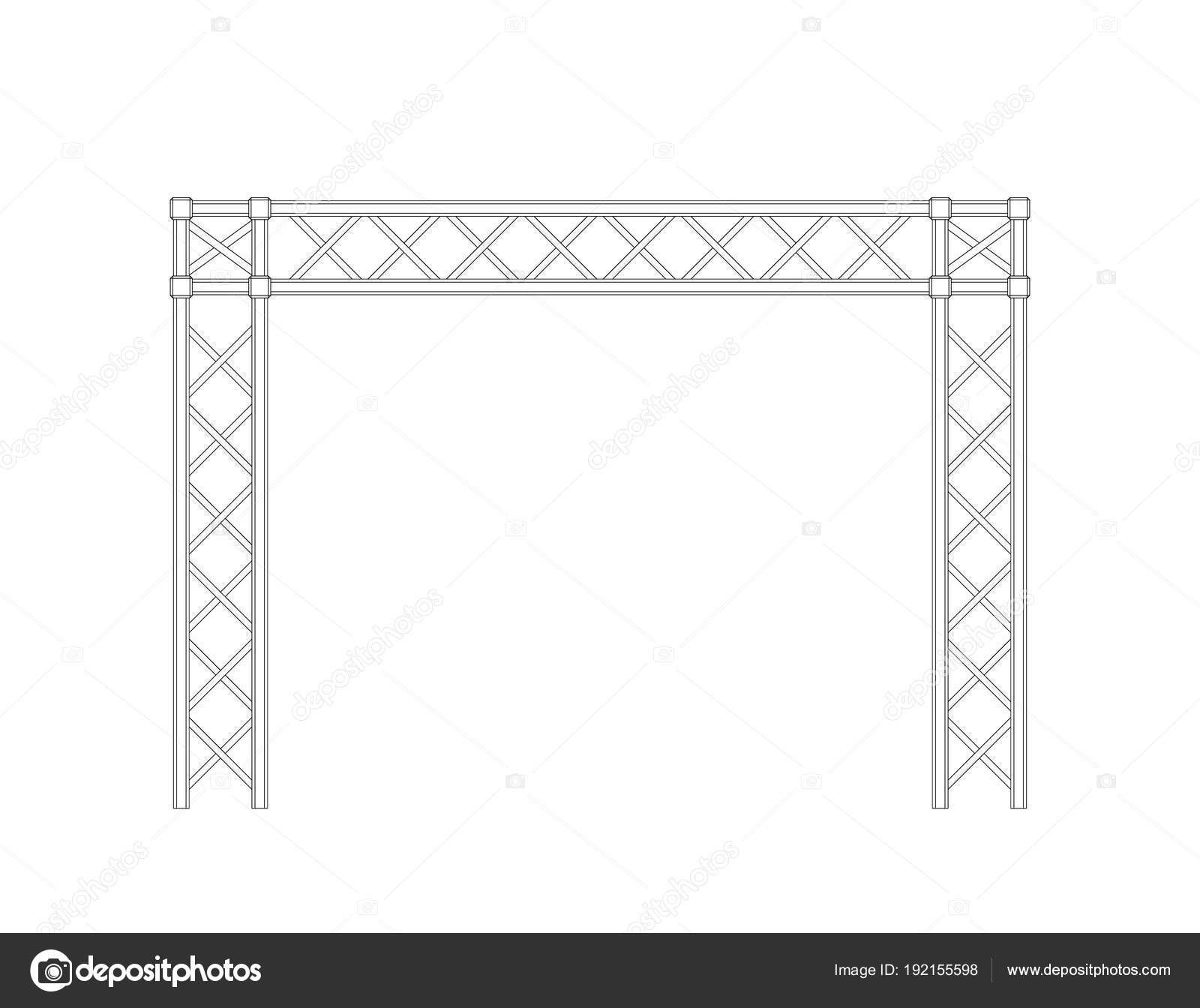 Truss construction. Isolated on white background. Vector outline Stock ...