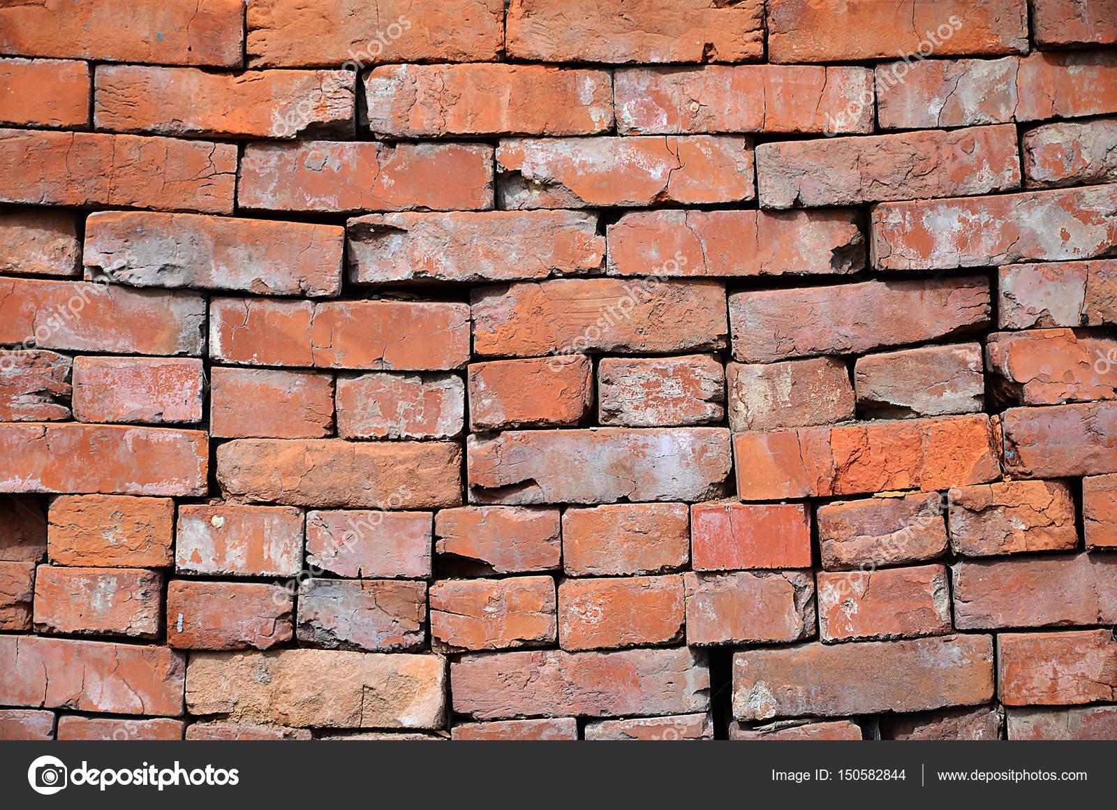 Photo Set Old Bricks Stacked Multilayered Pile Neat Rows Construction ...