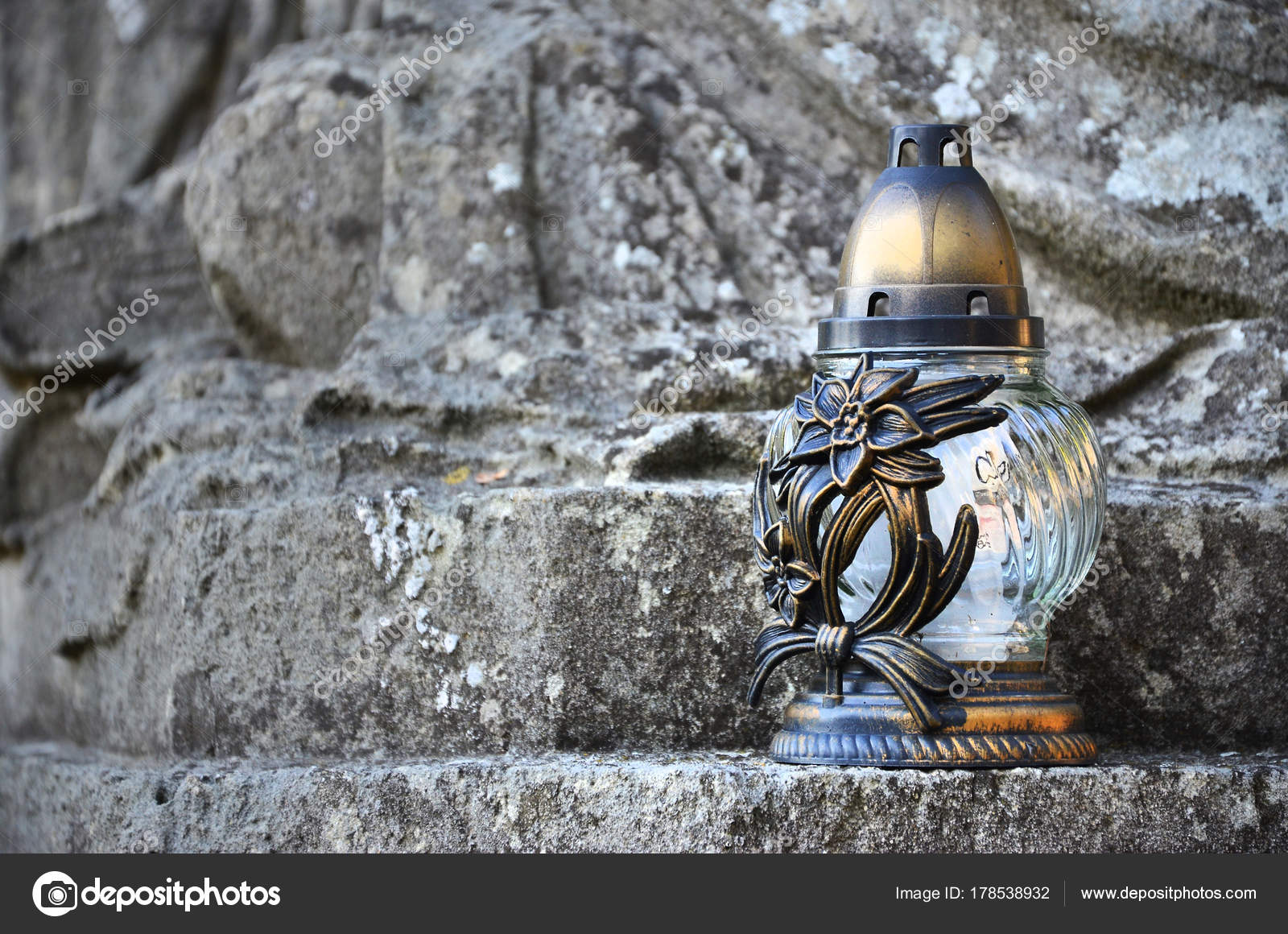 Metal Lamp Stands Stone Surface Old Crypt — Stock Photo © Mehaniq ...