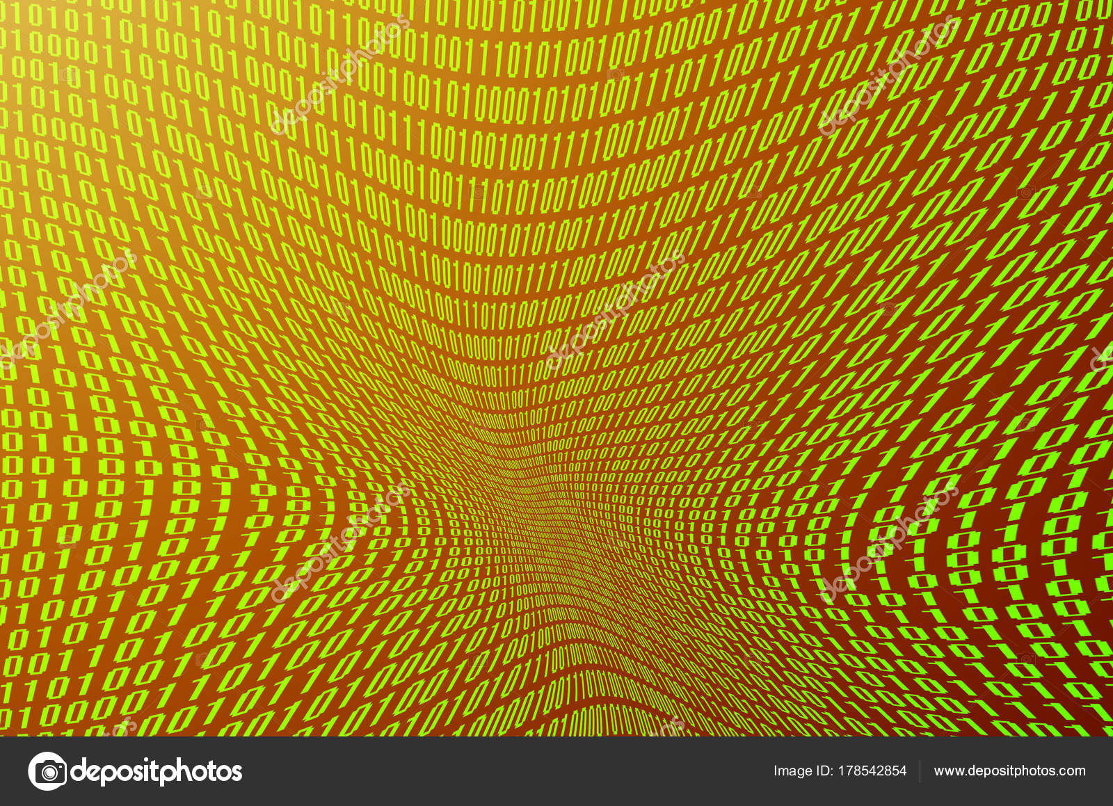 Image Corrupted Distorted Binary Code Made Set Green Digits Black ...