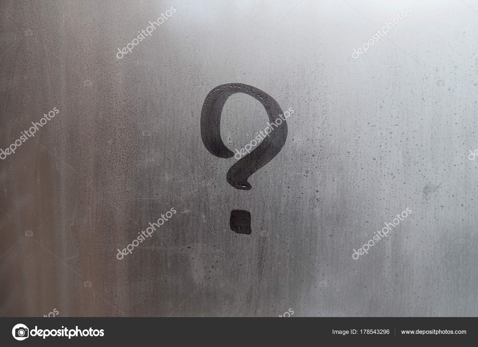 Inscription Glass Question Mark Concept Question Sign Painted Surface ...