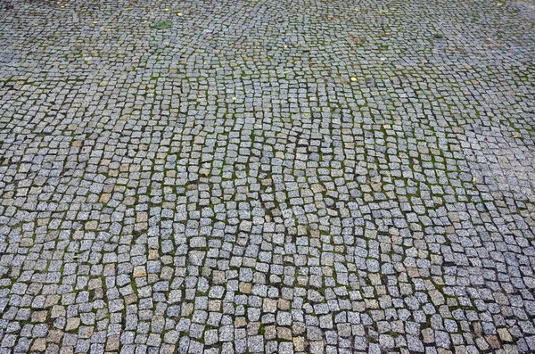 Photo of a platform made of paving stones of a square shape. Top view ...