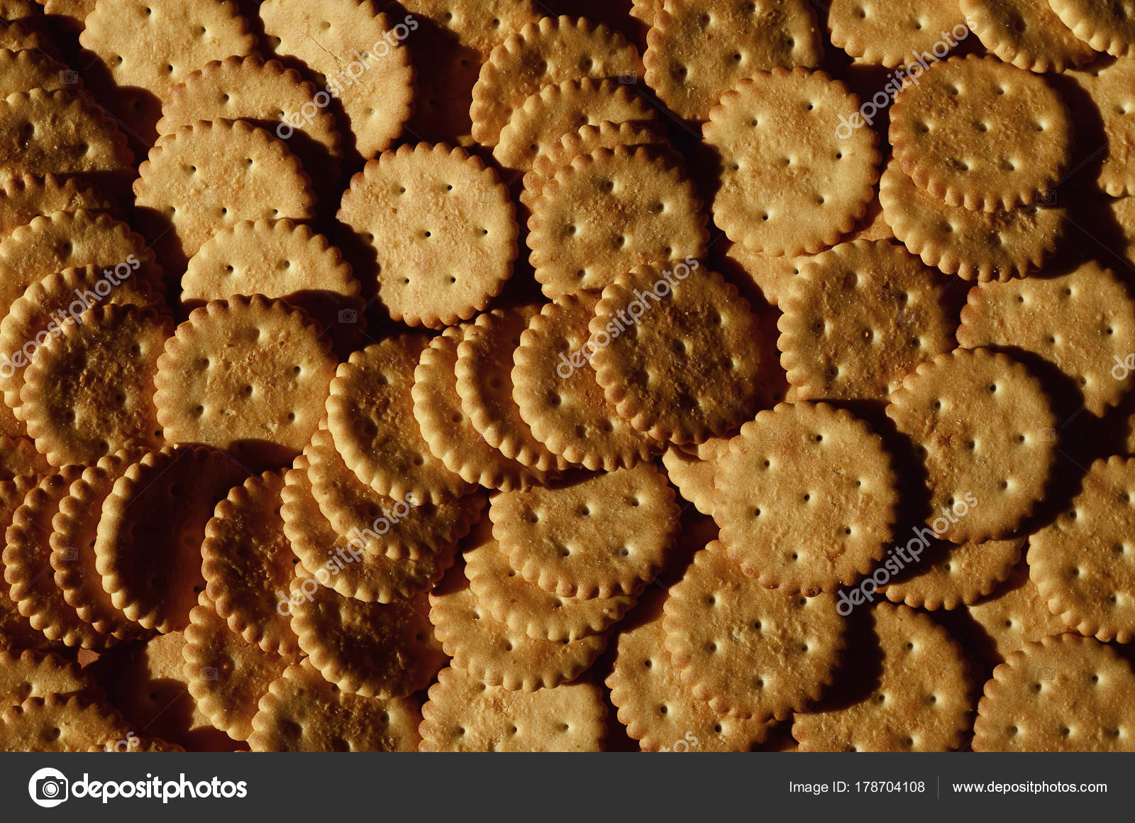 Closeup Salted Crackers Background Image Classic Salty Cracker Brown ...