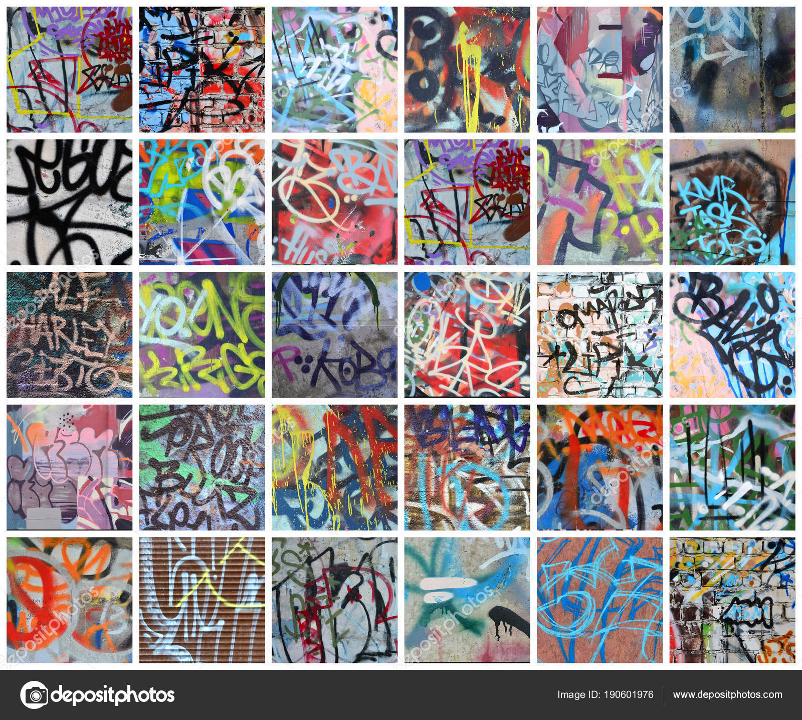 Set Many Small Fragments Tagged Walls Graffiti Vandalism Abstract ...
