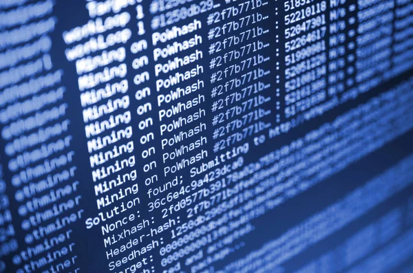 Macro snapshot of the program interface for crypto currency mining on ...