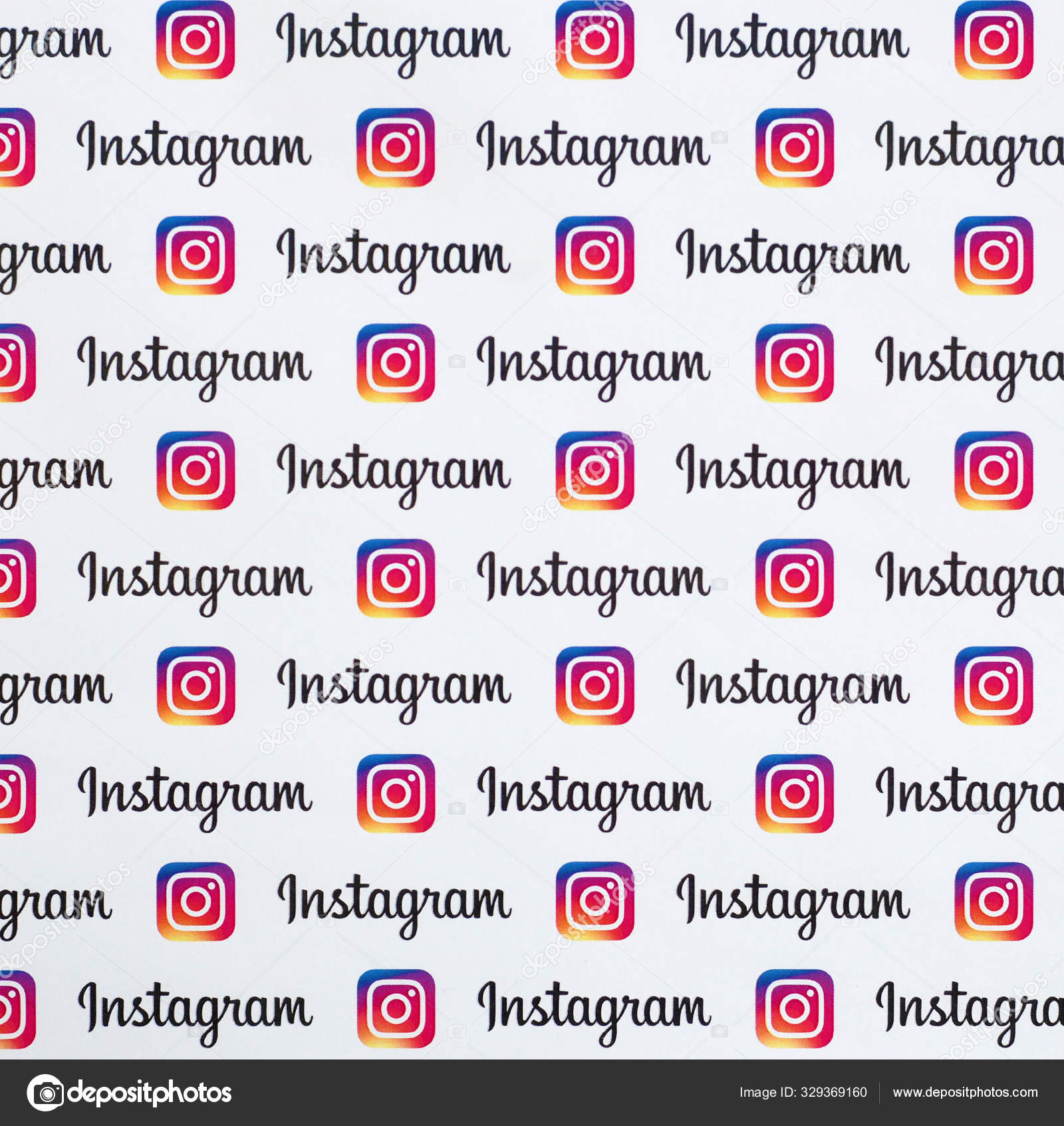 Instagram pattern printed on paper with small instagram logos and ...