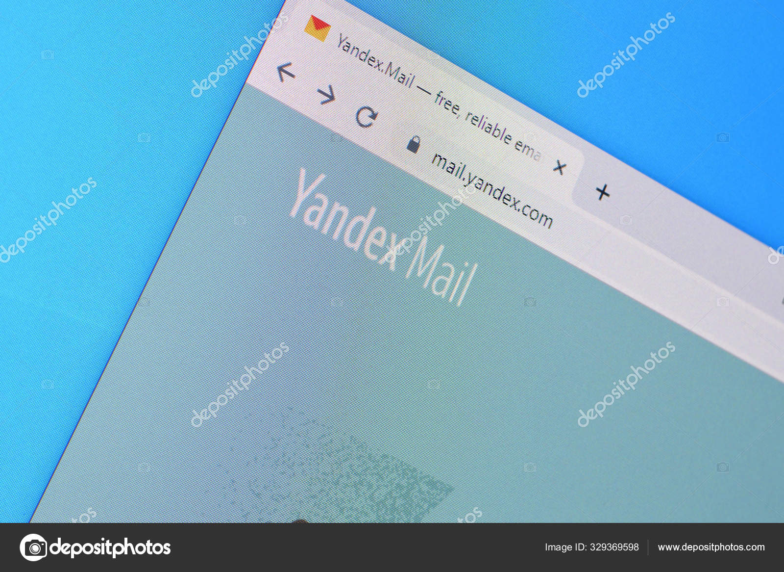 Homepage of yandex mail website on the display of PC, url - mail ...