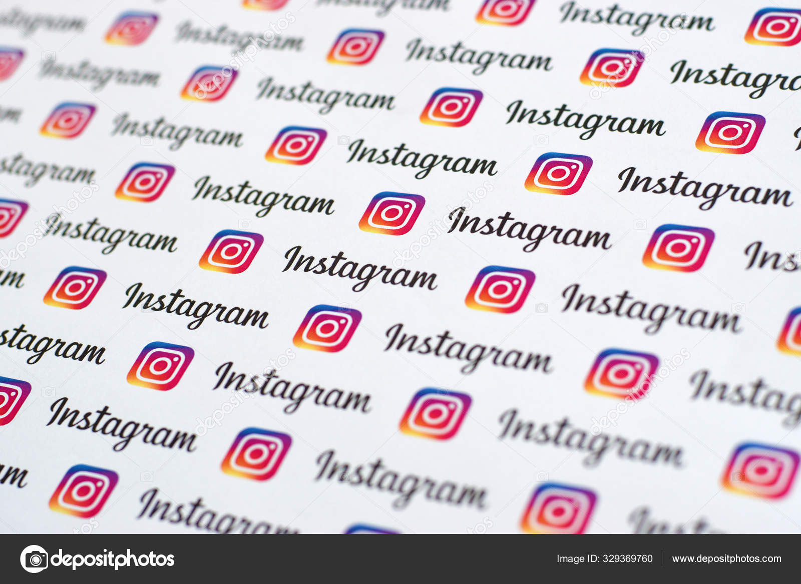 Instagram pattern printed on paper with small instagram logos and ...