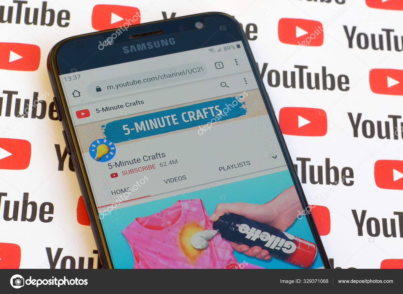 5-Minute Crafts official youtube channel on smartphone screen on ...