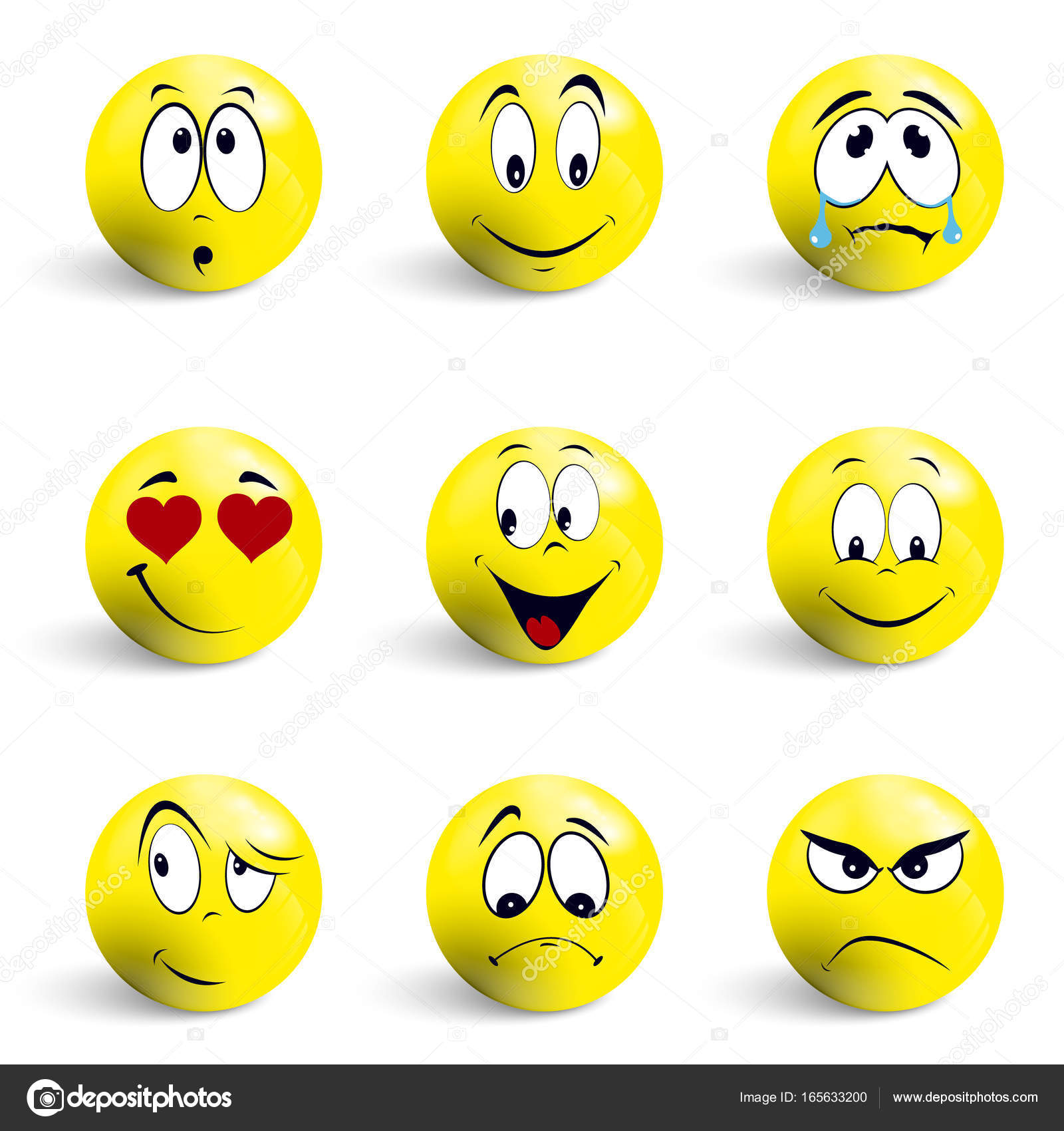 Set of Emoticons. Set of Emoji. ⬇ Vector Image by © AngelMax | Vector ...