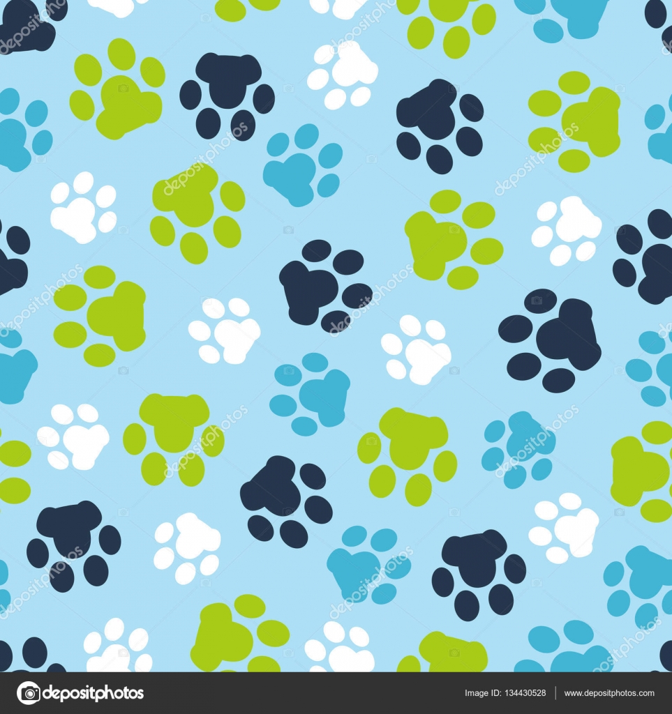 Blue And Yellow Paw Print