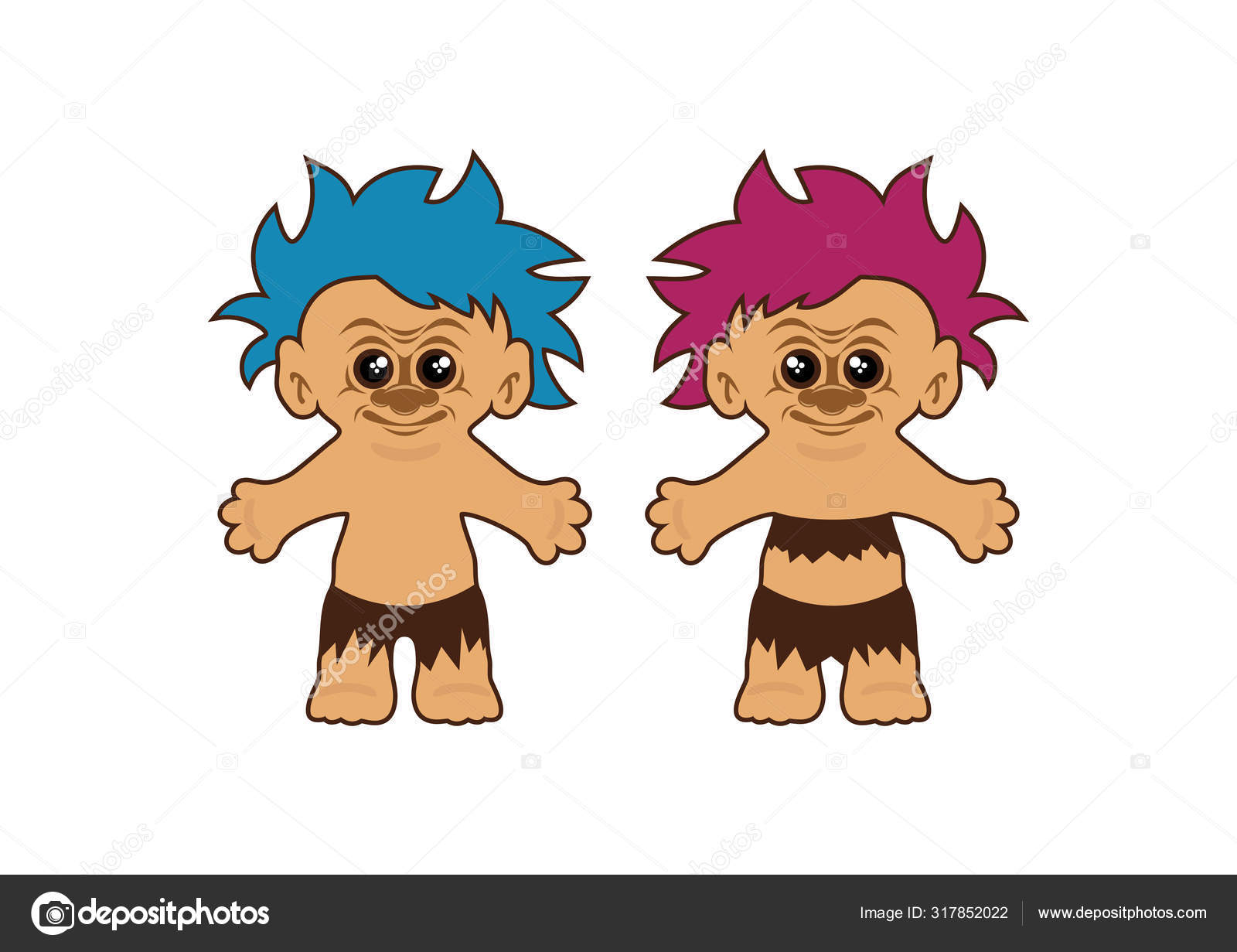 Hairy troll figures vector Stock Vector by ©Betka82 317852022