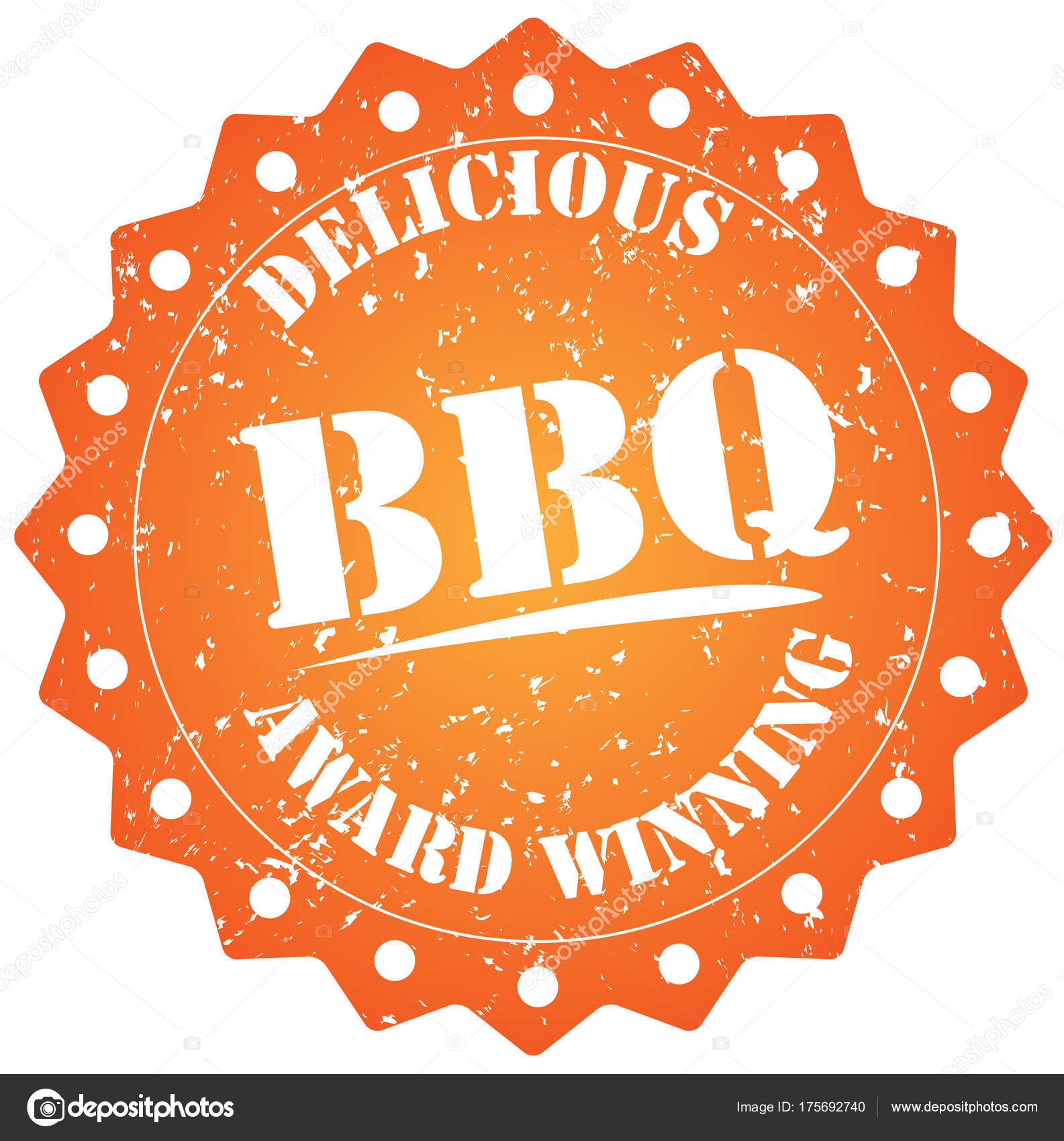 Delicious Bbq Award Winning Stamp White Background Stock Photo by ...