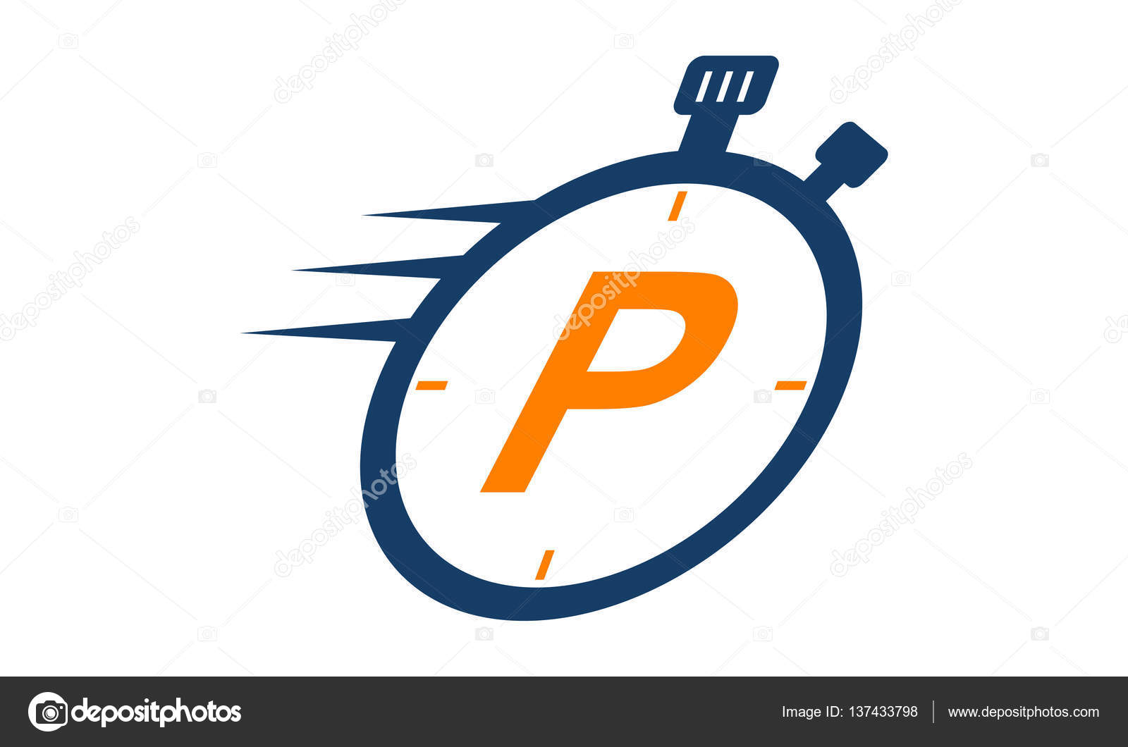 Stopwatch Logo Letter P — Stock Vector © alluranet #137433798