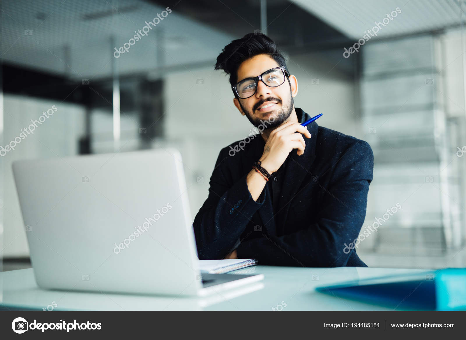 Indian Businessman With Laptop