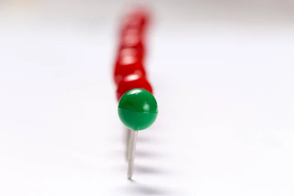 Set of red push pins isolated on white background. Stock Photo by ...