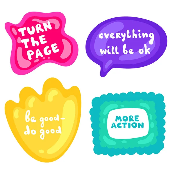 Collection Vector Multicolored Glossy Stickers White Background Teens ...