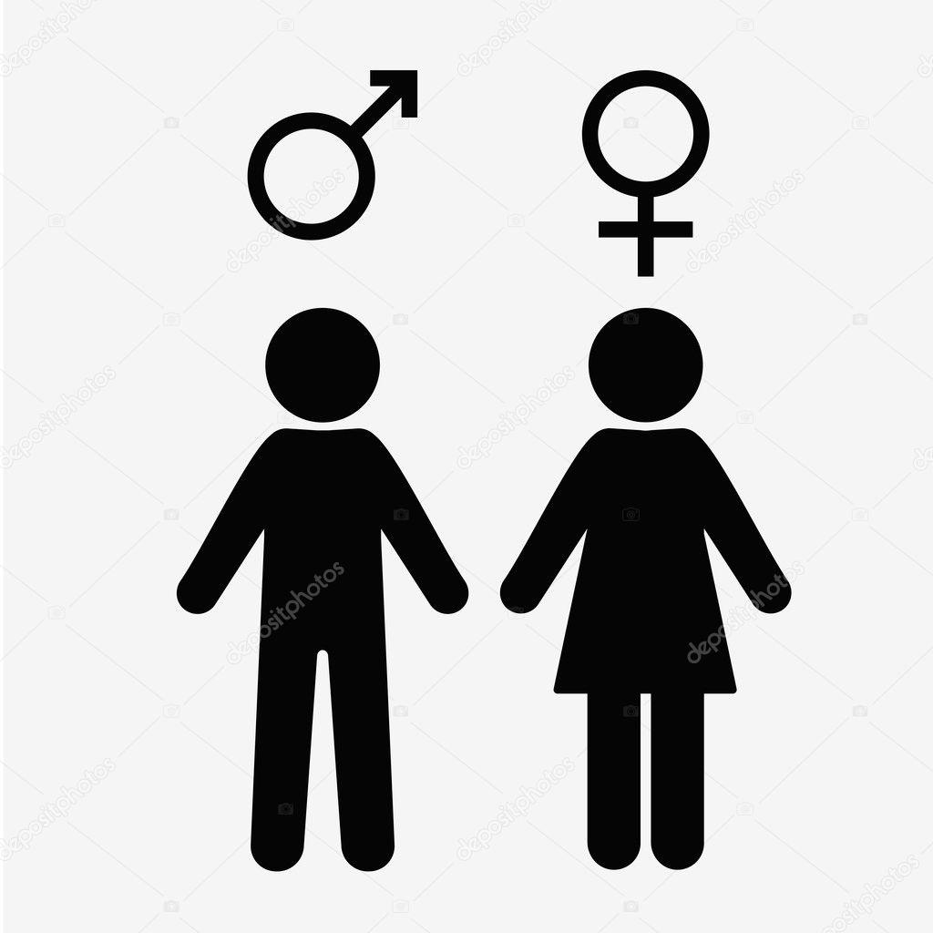 Man och kvinna toalett skylt manliga kvinnliga symboler — stockvektor ...