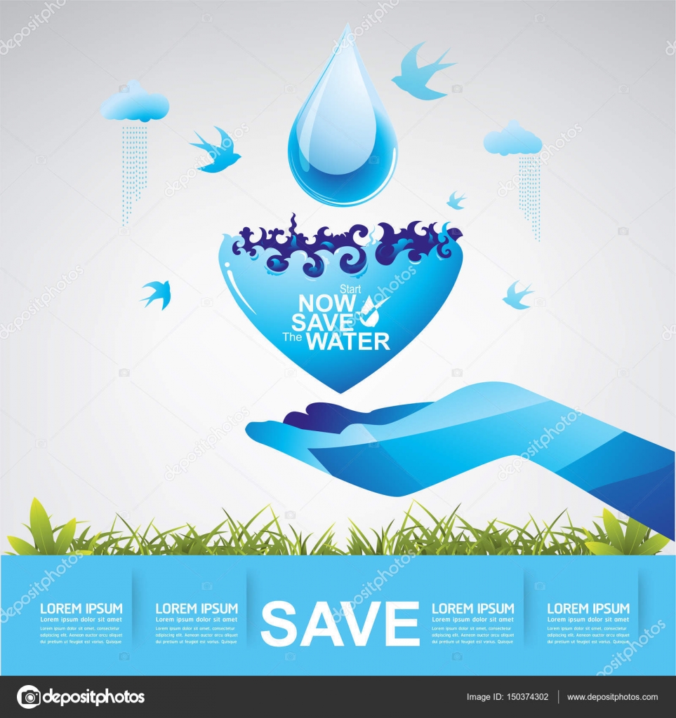 Save Water Concept Stock Vector by ©Space-Vector 150374302