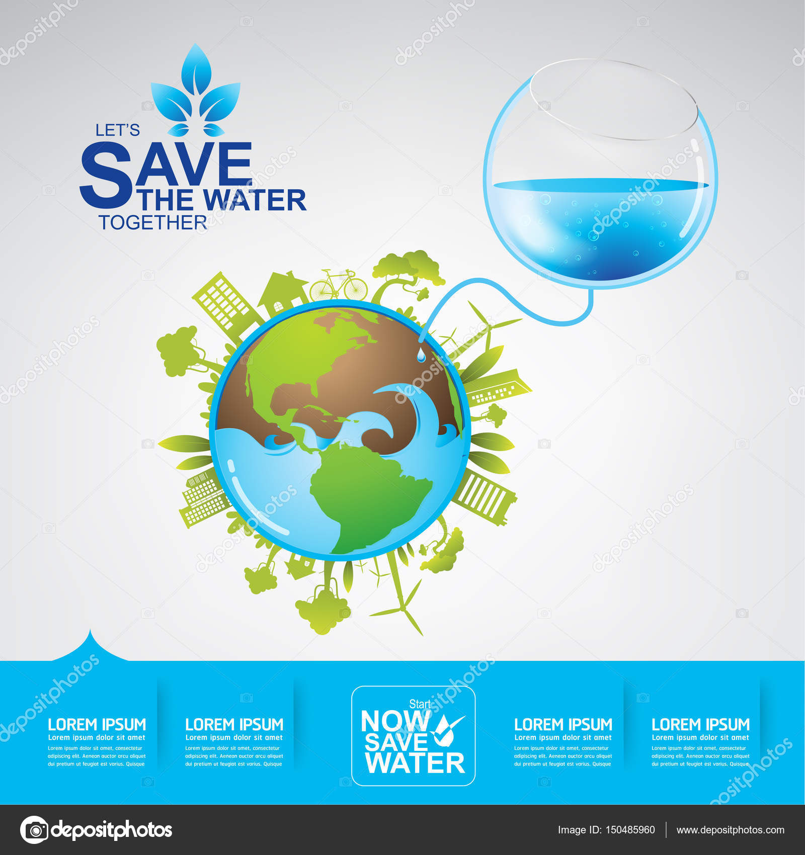 Save Water Concept Stock Vector by ©Space-Vector 150485960