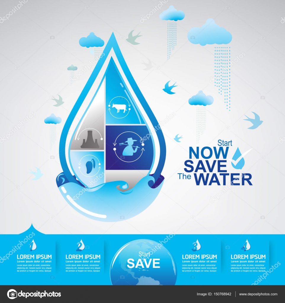 Save The Water Concept Stock Vector by ©Space-Vector 150768942