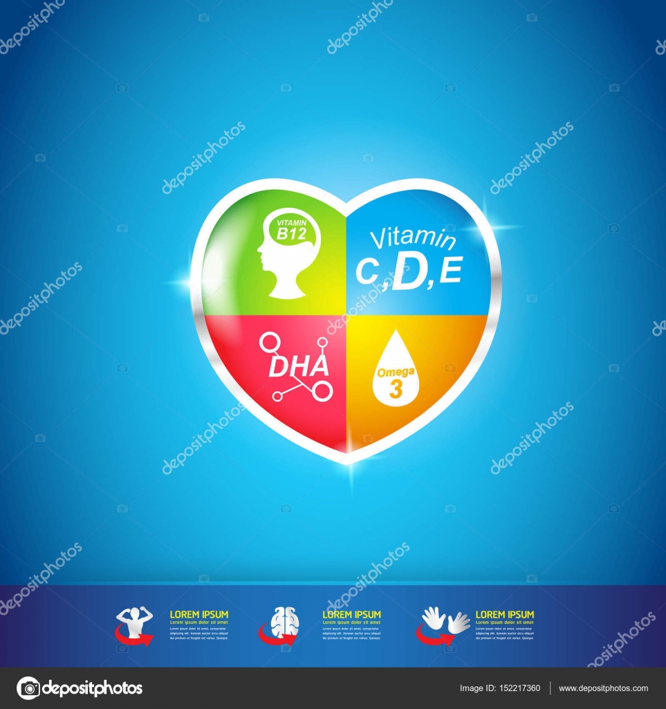 Kids Calcium Vitamin Omega 3 and DHA Vector Stock Vector Image by ...