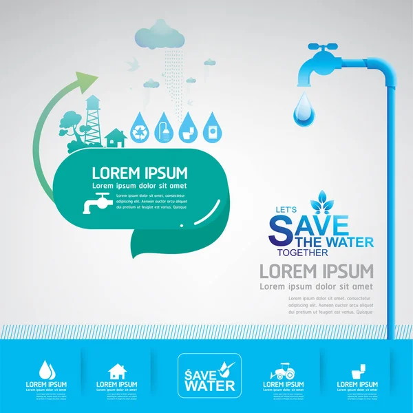 Save The Water Concept Stock Vector by ©Space-Vector 150768942