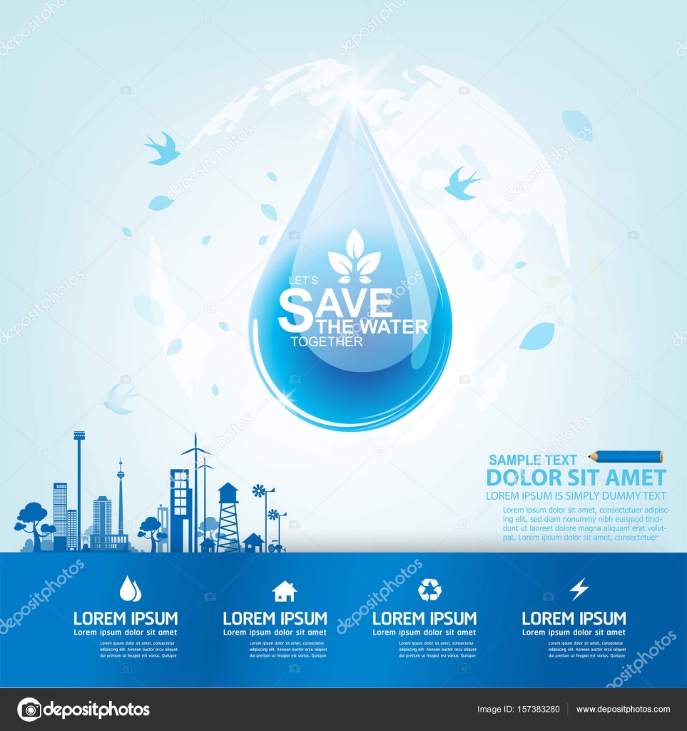 Save Water Vector Concept Stock Vector Image by ©Space-Vector #157383280