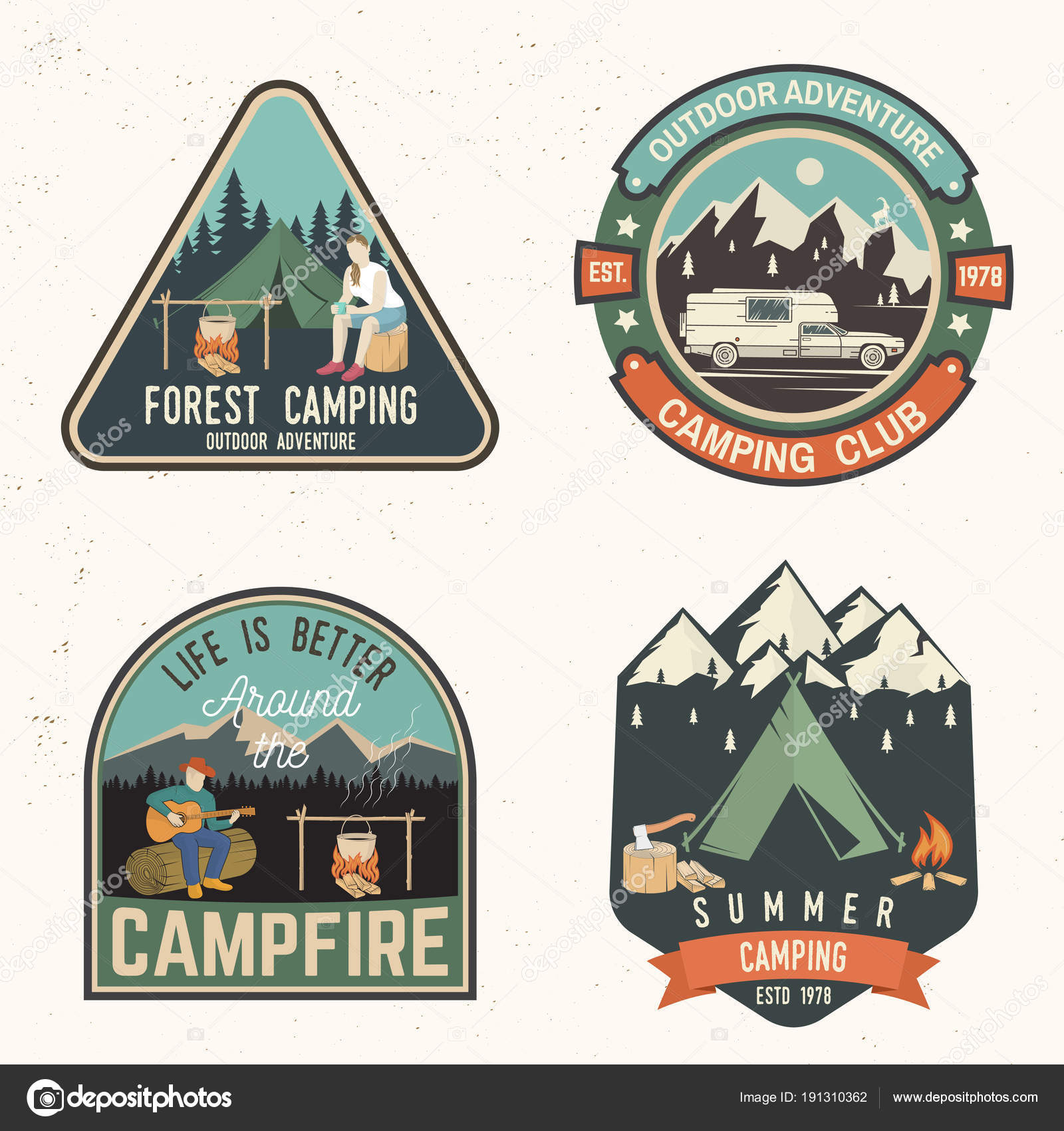 Summer camp. Vector illustration. Concept for shirt or logo, print ...