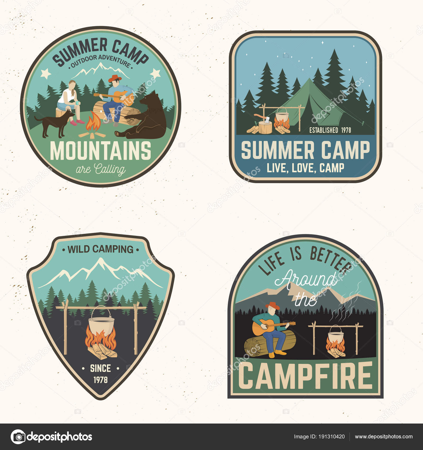 Summer camp. Vector illustration. Concept for shirt or logo, print ...