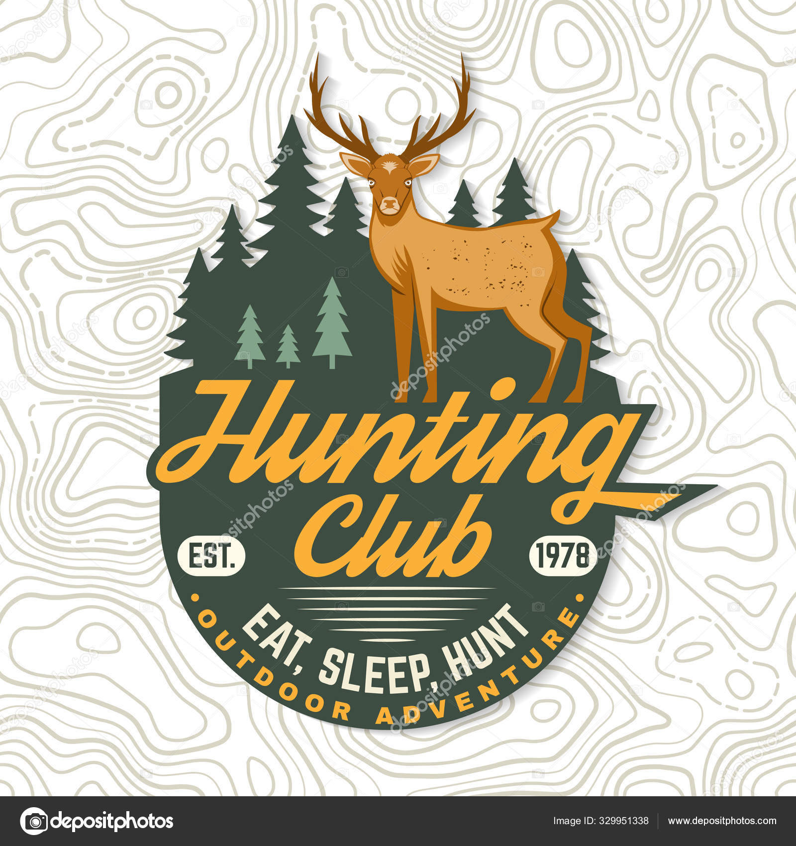 Hunting club. Eat, sleep, hunt. Vector. Concept for shirt or label ...