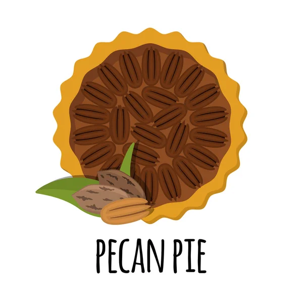 Slice of pecan pie Vector Art Stock Images | Depositphotos