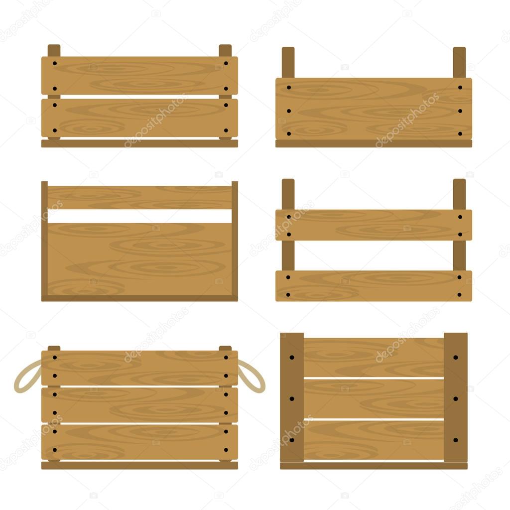 Wooden crates set — Stock Vector © unununij #157672034