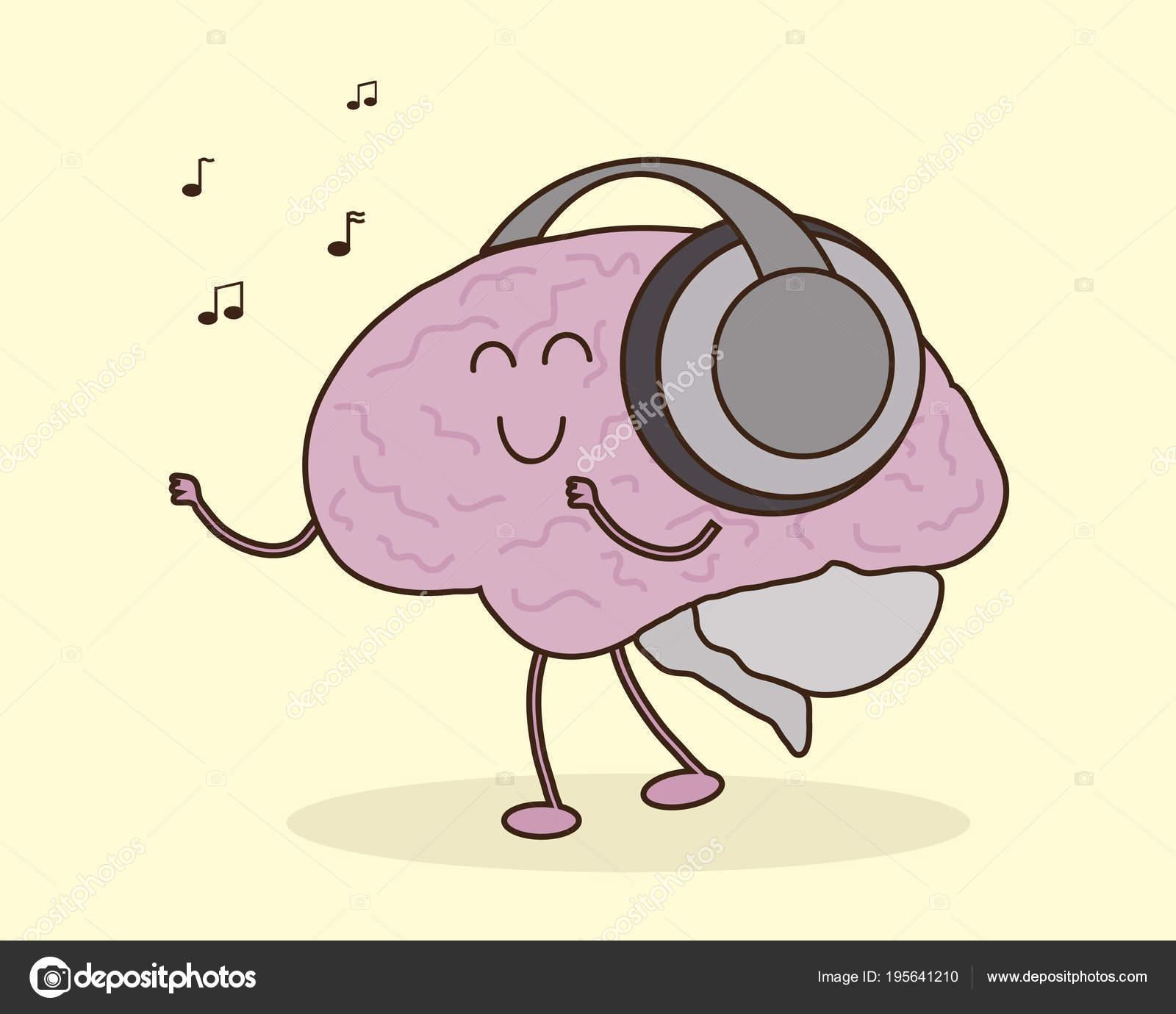 Funny Brain Listening Music Stock Illustration by ©alina.ill.mail.ru ...
