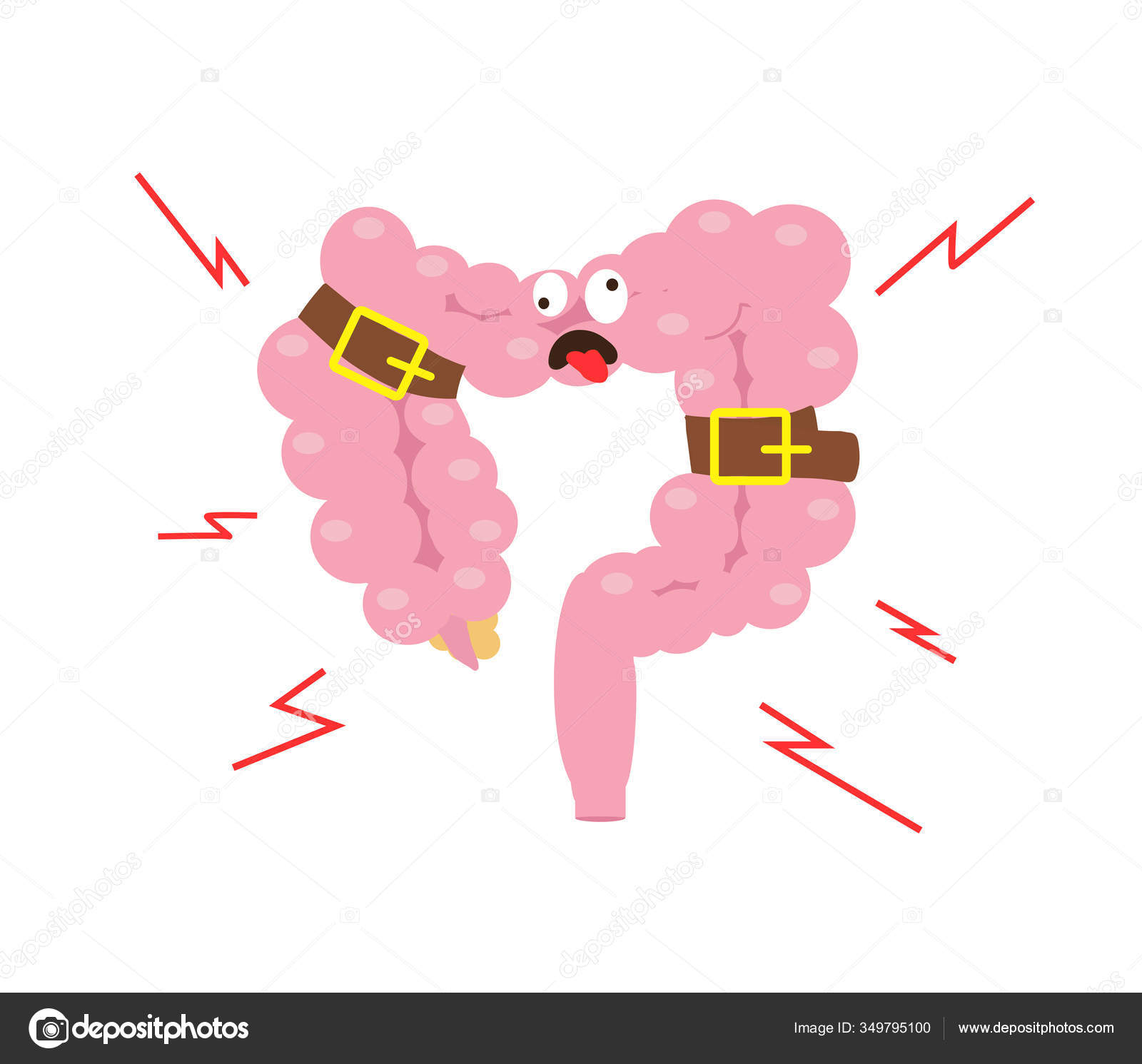 Intestines White Background Flatulence Vector Illustration Stock Vector ...