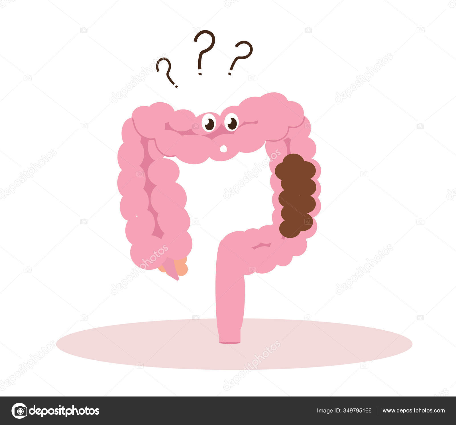 Intestines White Background Constipation Vector Illustration Stock ...