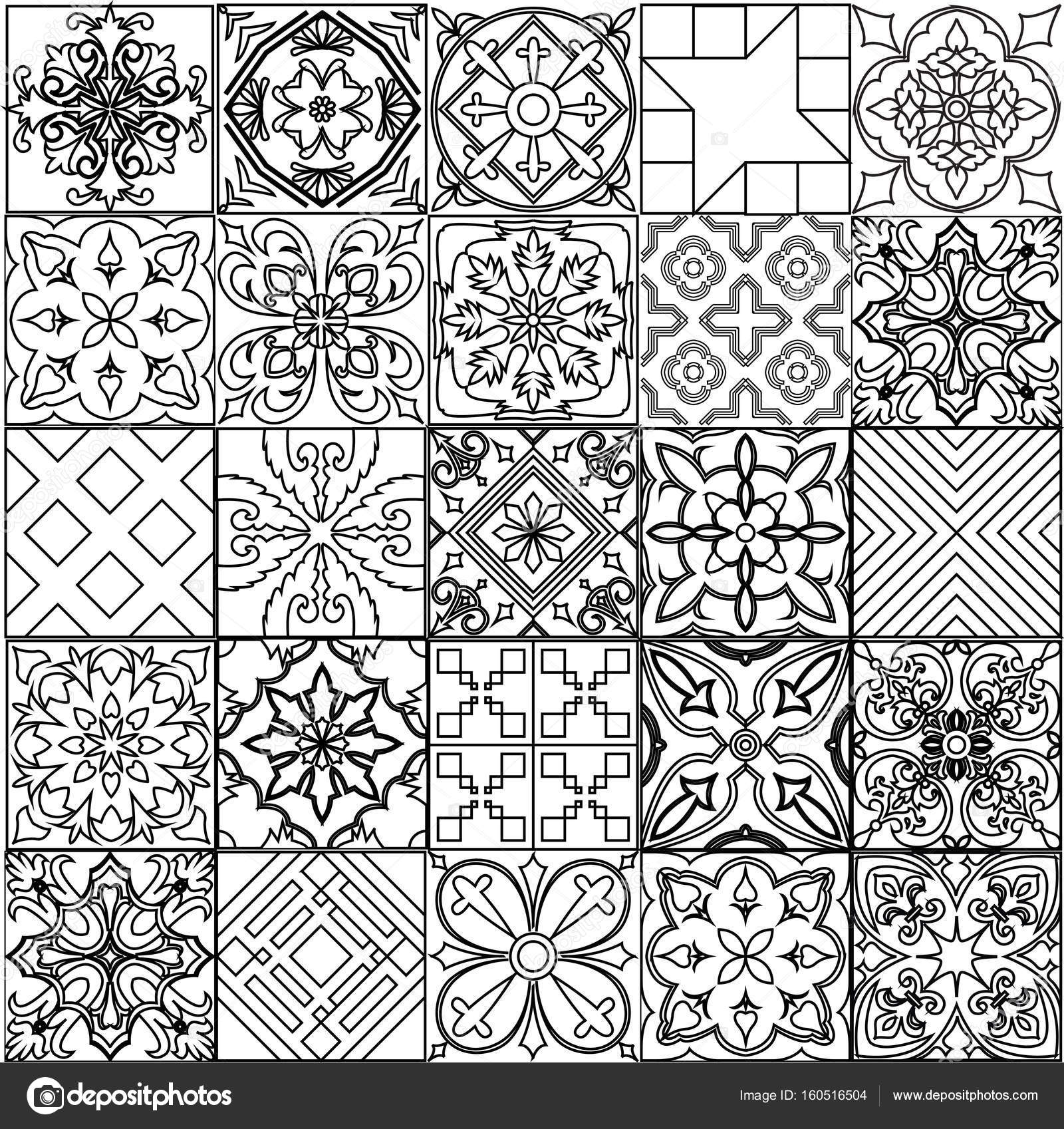 Set of tiles background. Stock Vector Image by ©Claudia_Nuage #160516504