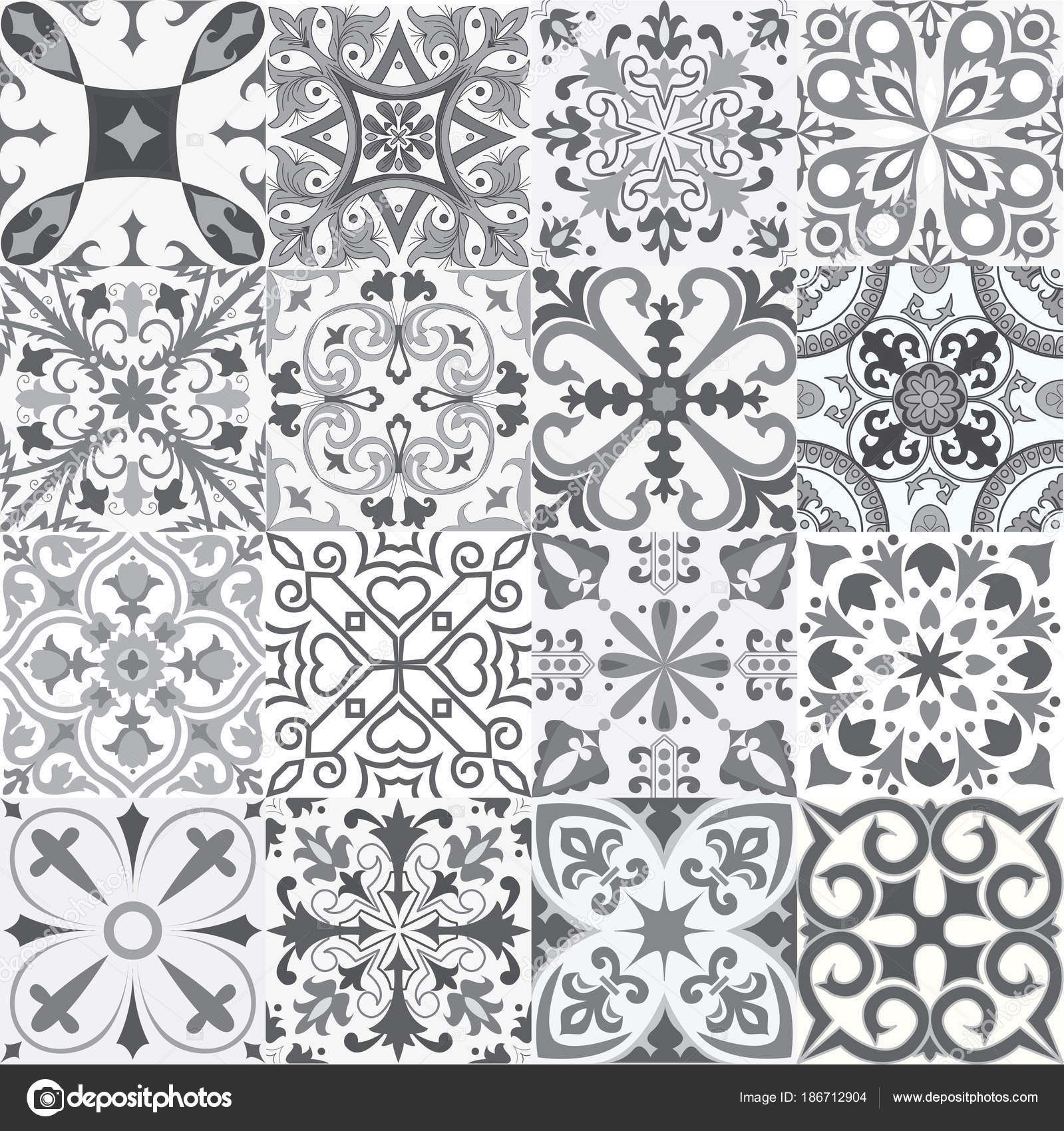 Set of tiles background. Stock Vector by ©Claudia_Nuage 186712904