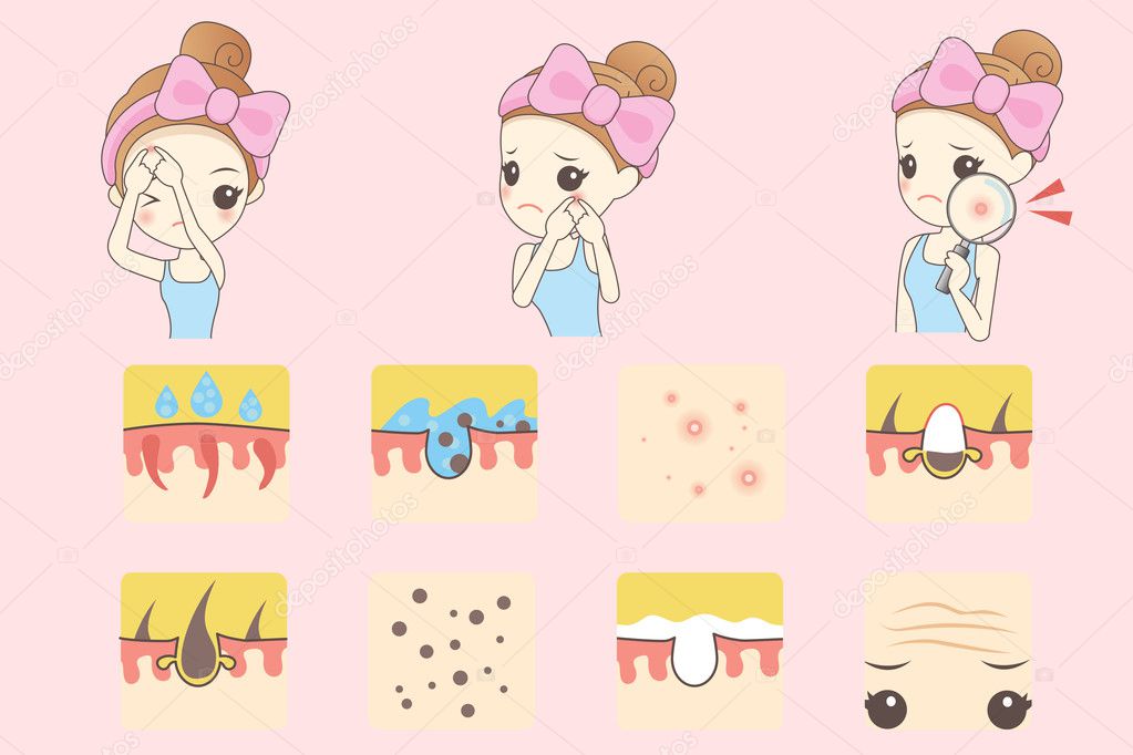 Woman Face problem Concept Stock Vector Image by ©etoileark #126754168