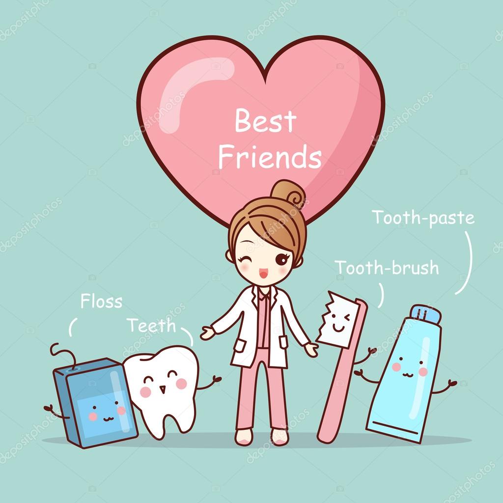 lindo diente de dibujos animados mejores amigos 2023