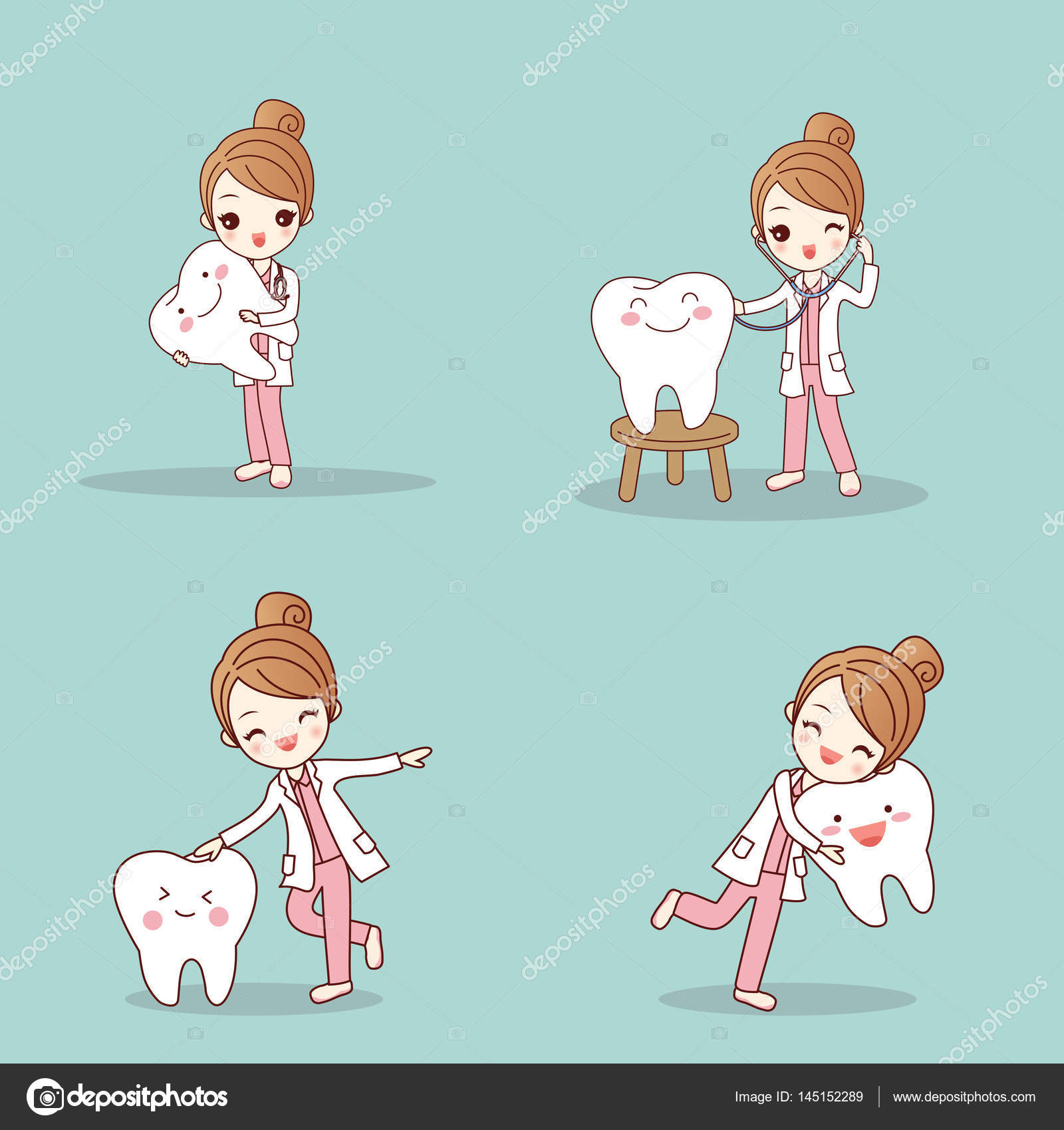 Dokter gigi dengan gigi Vektor Stok oleh ©etoileark 145152289